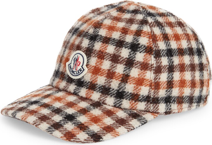 Moncler Logo Plaid Flannel Baseball Cap - ShopStyle Hats