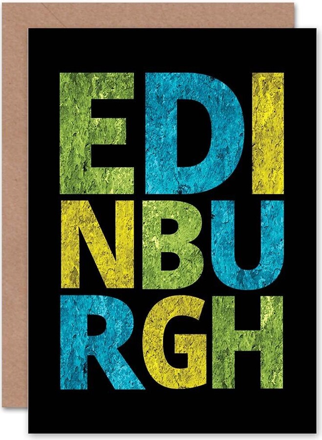 Artery8 Edinburgh Typography Texture Letters Greetings Card Plus ...