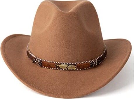 HUDANHUWEI Western Cowboy Hat Wide Brim Outdoor Fedora Hat - ShopStyle