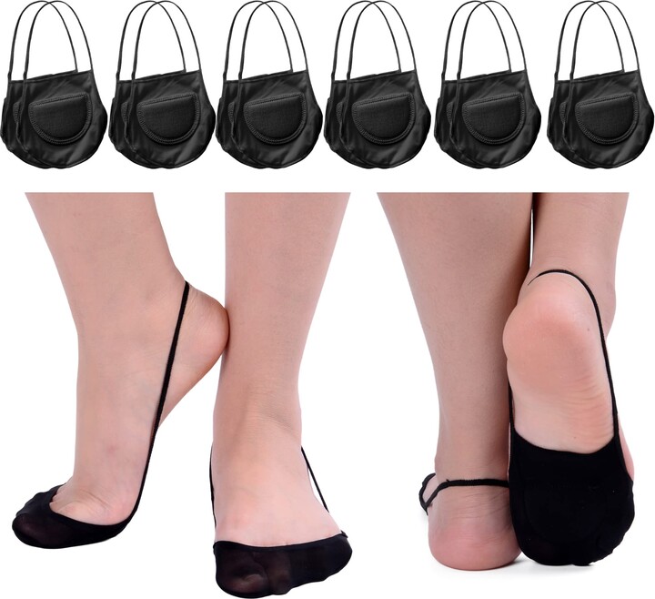 Zeltauto Women's Slingback Sheer Liner Sock Ladies Invisible Toe Cover ...