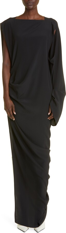 Rick Owens One-Shoulder Draped Column Gown - ShopStyle Evening Dresses