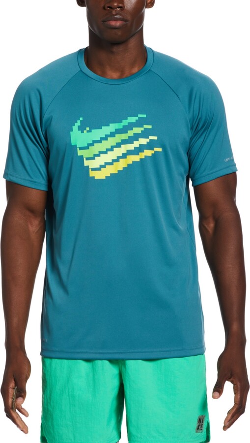 Nike Men's Digi Swoosh Dri-fit Stretch Upf 40+ Logo Graphic Rash Guard ...