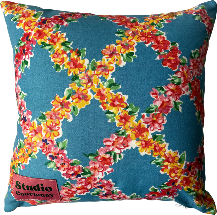 Studio Courtenay - Vintage Blue Floral Print Cotton Fabric Micro Mini ...