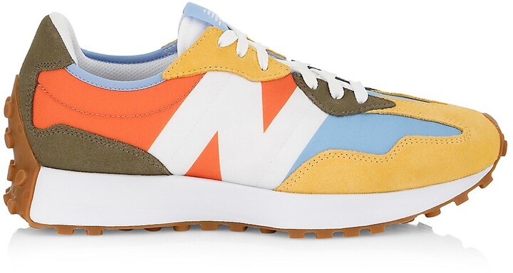 New Balance 327 Colorblocked Leather Sneakers - ShopStyle