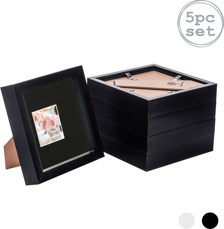 Nicola Spring 6x6" 3D Box Photo Frames 2x2" x5 - Black - One Size ...