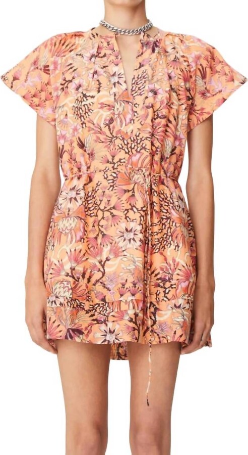 Maria Cher Humahuaca Carol Short Dress In Peach Mix 3 - ShopStyle