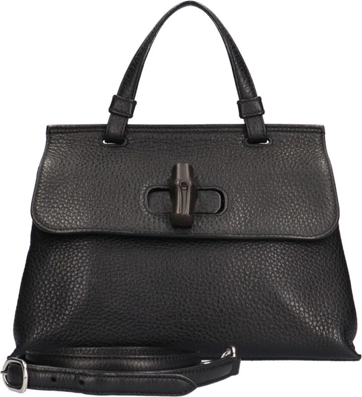 Gucci Bamboo leather handbag - ShopStyle Shoulder Bags