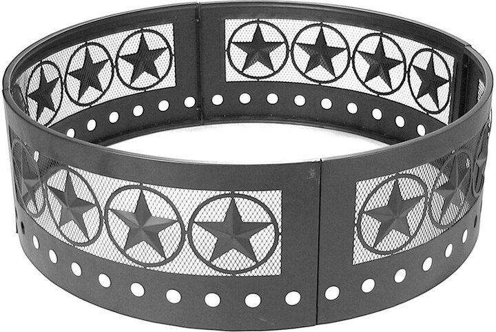 Sunnydaze 36In Wood Burning Fire Ring Steel With Four-Star Cut-Out ...
