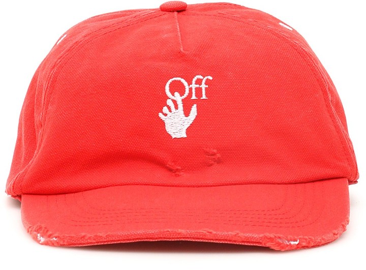 Off-White Logo Embroidered Baseball Cap - ShopStyle Hats