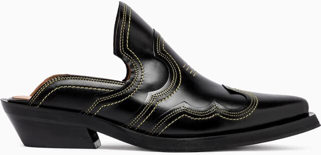 Ganni Embroidered Western Mules - ShopStyle