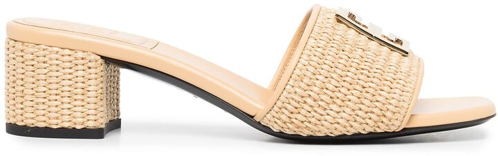Givenchy 4G raffia block-heel mule - ShopStyle