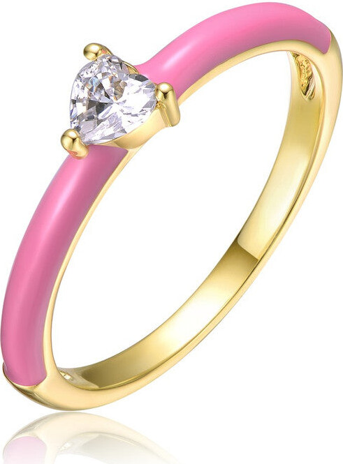 GigiGirl Kids/Teens 14k Gold Plated with Cubic Zirconia Heart Solitaire ...