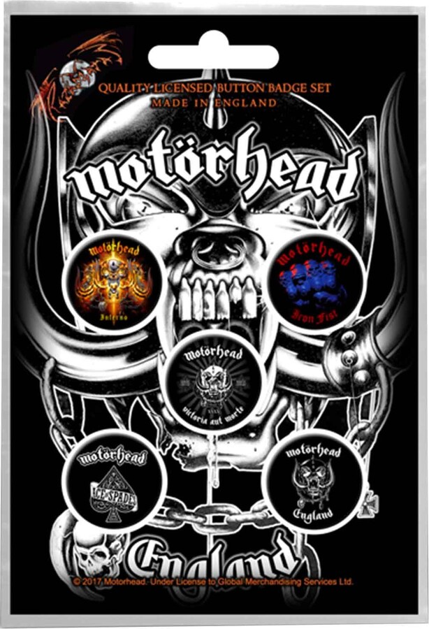 Motorhead Badge Pack England Band Logo Albums 5 x Pin Button ...
