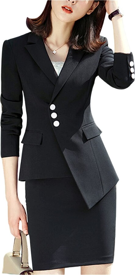 Qiribati Women's Formal Business Suits Slim Fit Office Ladies Work Suit ...