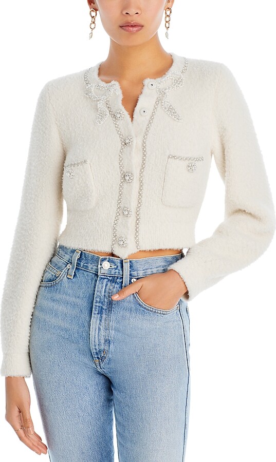 Self-Portrait Embellished Bow Cardigan - ShopStyle