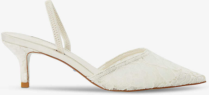 Dune Womens Ivory-synthetic Bridal Compassion Mesh Slingback Courts ...