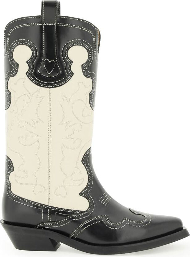 Ganni embroidered western boots - ShopStyle