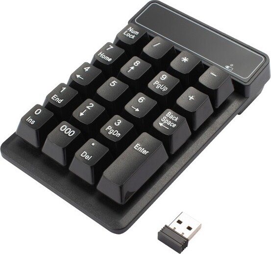 Insten USB Numeric Keypad 2.4G Wireless, Portable Mini Numpad, 19 Keys ...