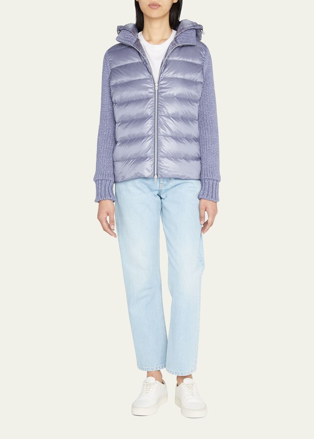 Herno Wool-Blend Puffer Jacket with Removable Nylon Hood - ShopStyle