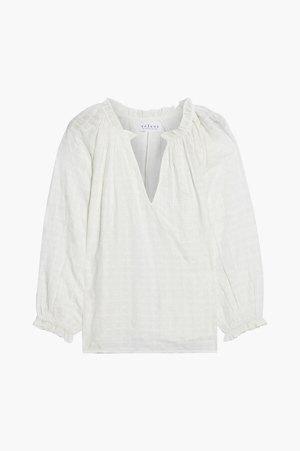 Velvet by Graham & Spencer Matilda checked broderie anglaise cotton ...