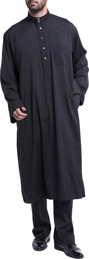 Midiskye Prayer Clothing For Men Muslim Kaftan Middle East Arabic Thobe ...