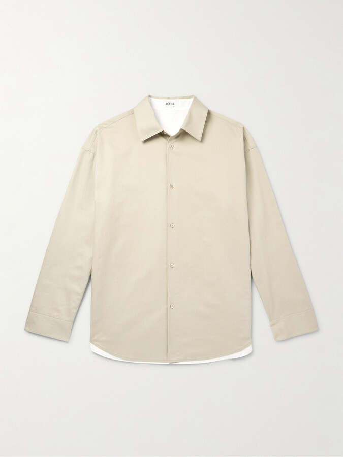 Loewe Logo-Detailed Cotton-Drill Overshirt - ShopStyle Jackets