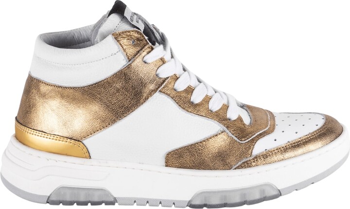 Keith Scarrott Shoes Palla Gold Hi-Top Trainer - ShopStyle High Top ...