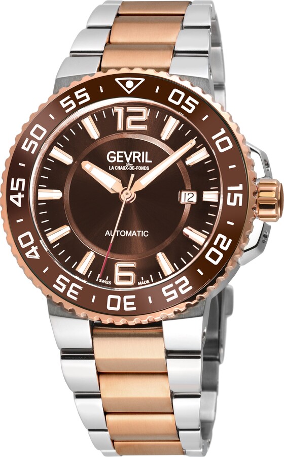 Gevril Riverside Swiss Automatic Two-Tone Bracelet Watch, 42mm - ShopStyle