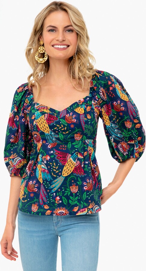 Farm Rio Tropical Birds Blouse - ShopStyle Tops