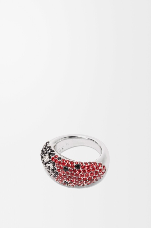 Loewe Signet Ring In Sterling Silver And Crystals Size: 11 For Woman ...