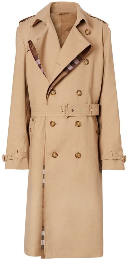 Burberry Signature check loop-back trench coat - ShopStyle