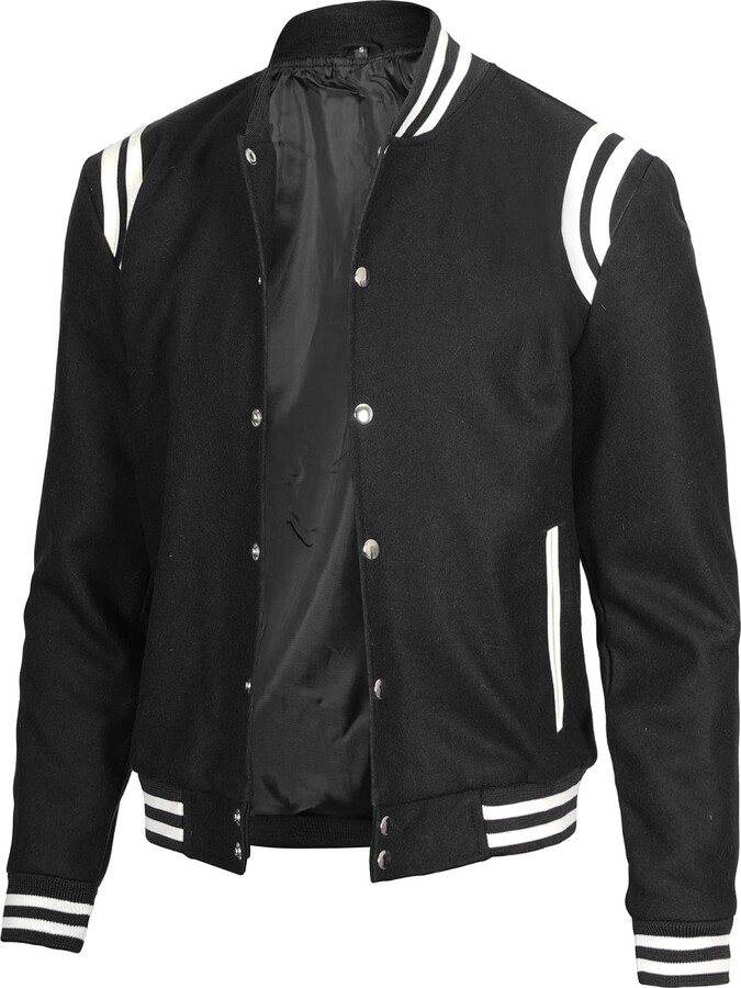 Decrum Premium Wool Varsity Jacket Men - High School Letterman Baseball ...