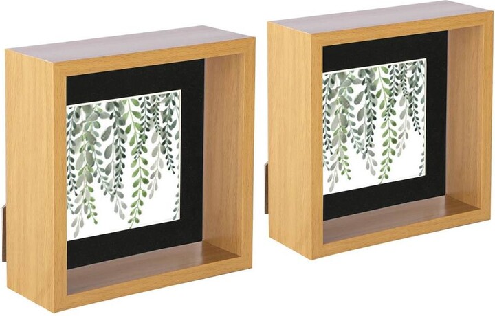 Nicola Spring 6x6" 3D Deep Box Photo Frames 4x4" x5 - Black - One Size ...
