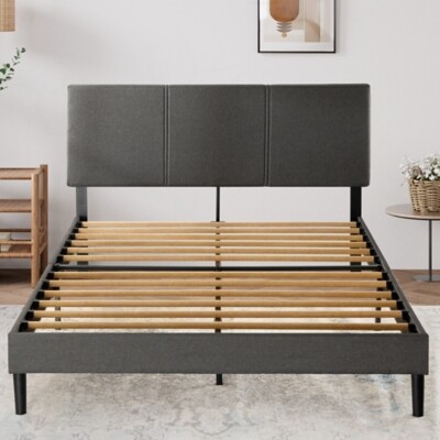 ZINUS Platform King Bed Frame with Split Headboard - ShopStyle