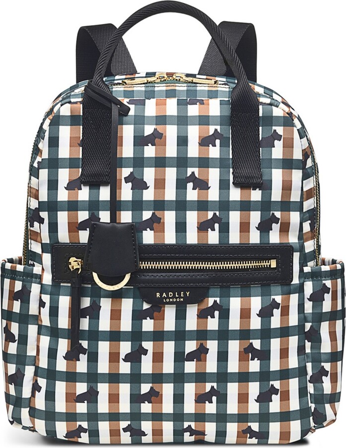 Radley London Women's Finsbury Park Checked Dog Zip Top Backpack ...