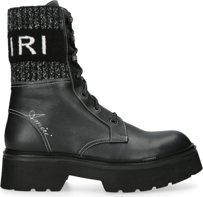 Amiri Leather Combat Boots - ShopStyle