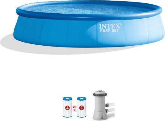 Intex 28157EH Easy Set 15 Foot by 33 Inch Round Inflatable Outdoor ...