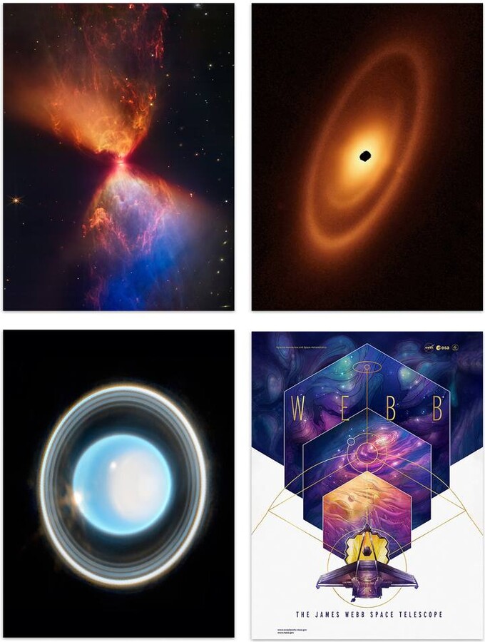 Artery8 Wall Art Print Pack of 4 NASA James Webb Space Telescope Images ...