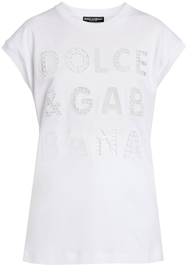 Dolce & Gabbana Openwork Logo T-Shirt - ShopStyle