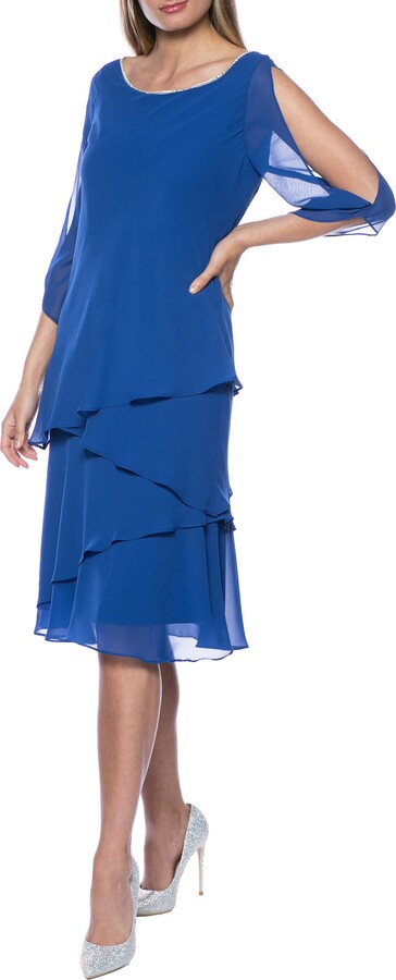 Marina Chiffon Split Sleeve Cocktail Dress - ShopStyle