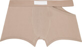 LGN Louis Gabriel Nouchi Taupe Asymmetrical Opening Boxers - ShopStyle
