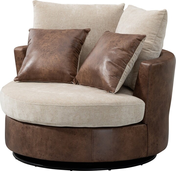 IGEMAN Swivel Accent Barrel Chair and Sofa with 4 Pillows 360 Degree ...