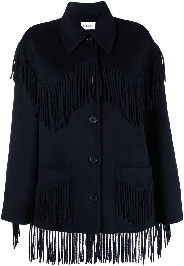 P.A.R.O.S.H. Fringed Wool Coat - ShopStyle