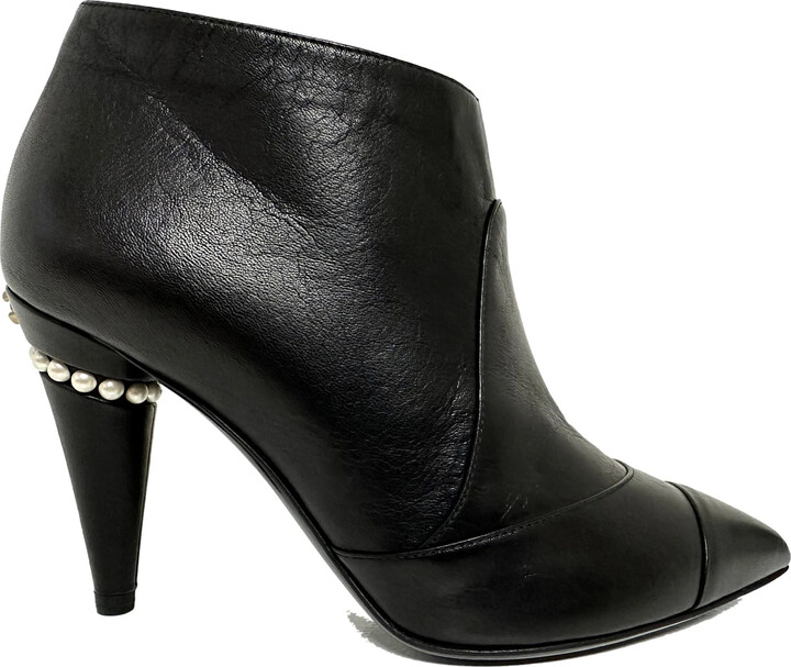 Chanel Leather ankle boots - ShopStyle