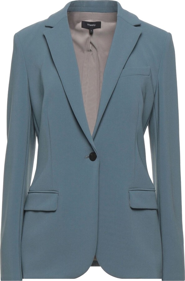 Theory Suit Jacket Slate Blue - ShopStyle