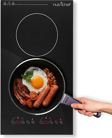Nutrichef Dual Induction Cooktop - Double Countertop Burner with ...