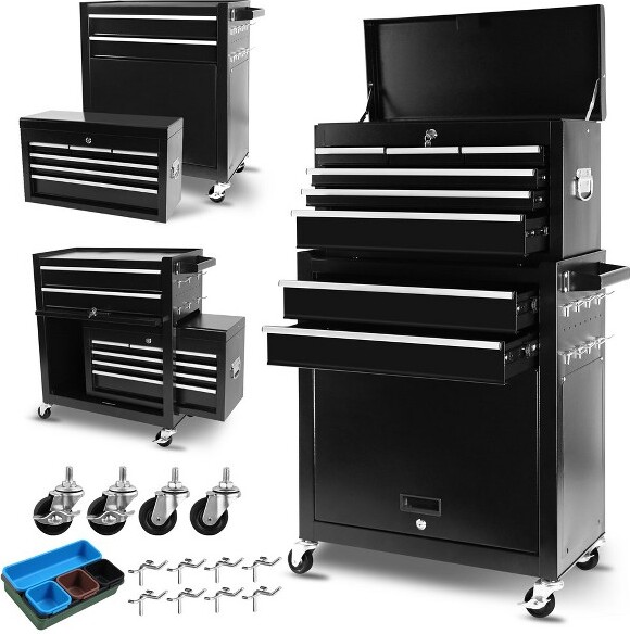 WhizMax Tool Chest With 8 Drawers, Tool Cart With 7 Organizer Tray ...