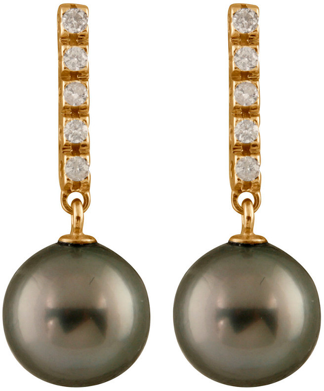 Masako Pearls Splendid Pearls 14K 0.20 Ct. Tw. Diamond & 9-9.5Mm ...
