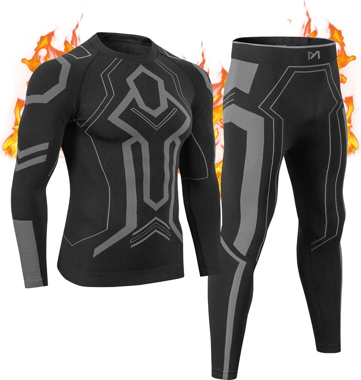 MeetHoo Mens Thermal Underwear Set Compression Base Layer Breathable ...