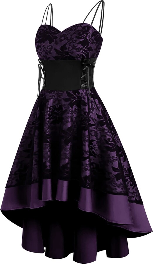 SEAUR Women's Elegant Swing Medieval Renaissance Party Dress Vintage ...